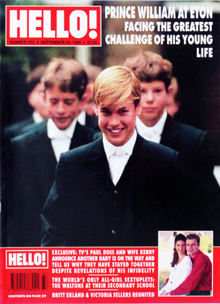 HELLO! Magazine Issue 373 Prince William, Princess Diana, Britt Ekland ...
