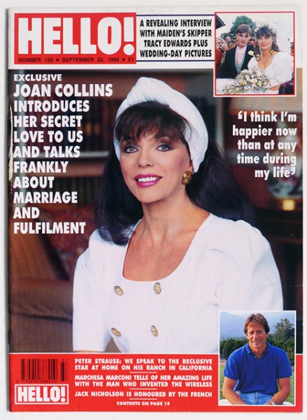 HELLO! Magazine Issue 120 Joan Collins, Peter Strauss, Kennedys (Sept ...