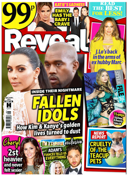 REVEAL Magazine Kim and Kanye, Peter, Emily & Katie (3-9 December 2016 ...